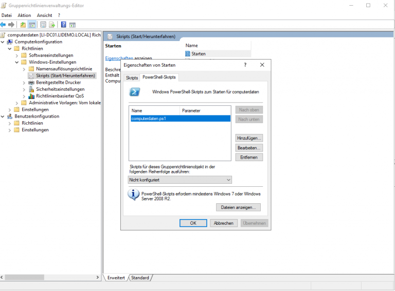 PowerShell als Startup Skript für GPO erstellen | LINETWORK